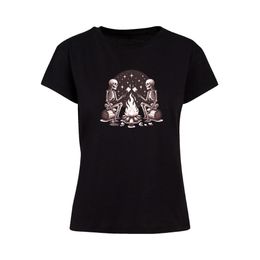 F4NT4STIC Box Tee Skelette Lagerfeuer Marshmallow in schwarz | Gr.: XL