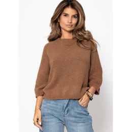 SASSYCLASSY Strickoberteil in Braun | Gr.: S