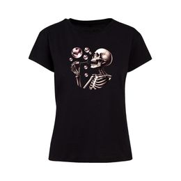 F4NT4STIC Box Tee Niedliches Goth Skelett Herz Seifenblasen in schwarz | Gr.: XL