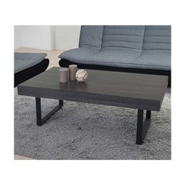 MCW Couchtisch Genk H576, Wohnzimmertisch, 40x110x60cm, MVG-zertifiziert ~ Schwarze Eiche-Optik, dunkle Metall-F&uuml;&szlig;e