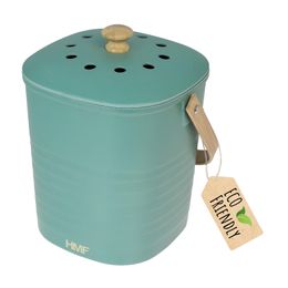 HMF 3780 Nachhaltiger Biom&uuml;lleimer K&uuml;che, Geruchsdichter Komposteimer mit Deckel, 6 Liter, Gr&uuml;n