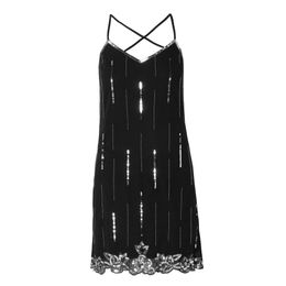 KOROSHI Sommerkleid mit hohem ausschnitt. in SCHWARZ | Gr.: XS