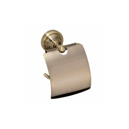 Brillantbad BETRO BRONZE Papierrollenhalter mit Deckel Messing Bronze 140x150x100 mm f&uuml;r Bad & WC >> zum Bohren