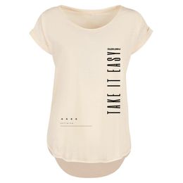 F4NT4STIC Long Cut T-Shirt Take It Easy LONG TEE in Whitesand | Gr.: L