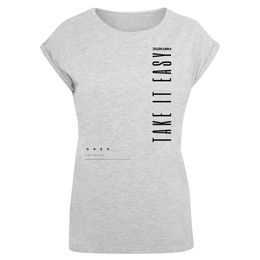 F4NT4STIC T-Shirt Take It Easy SHORT SLEEVE TEE in grau meliert | Gr.: S