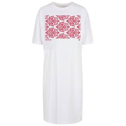 F4NT4STIC Oversize Kleid Muster Blumen Rot in weiß | Gr.: M