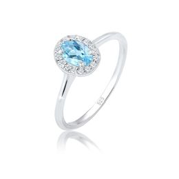 Elli DIAMONDS Ring 925 Sterling Silber Oval, Verlobungsring in Silber | Gr.: 56