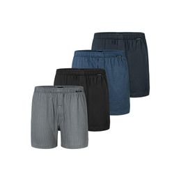 Schiesser Boxershorts Singel-Jersey in Dunkelblau / schwarz / grau | Gr.: L