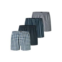 Schiesser Boxershorts Web in Grau / dunkelblau / blau | Gr.: XL