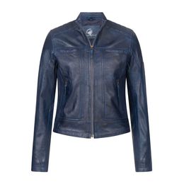 Rock Creek Lederjacke in Dunkelblau | Gr.: XS