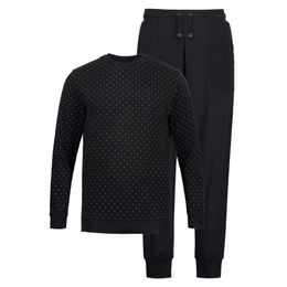 JP1880 Langer Schlafanzug in schwarz | Gr.: 8XL
