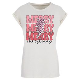 F4NT4STIC T-Shirt Merry Weihnachten Print Leo Print in Whitesand | Gr.: 4XL