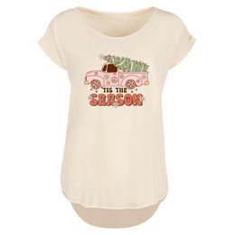F4NT4STIC Long Cut T-Shirt Tis The Season Weihnachten Drivin Home in Whitesand | Gr.: XL