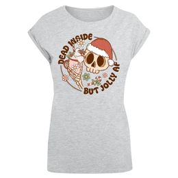 F4NT4STIC T-Shirt Dead inside but jolly AF Weihnachten in grau meliert | Gr.: XS