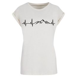 F4NT4STIC Extended Shoulder T-Shirt Herzschlag Berge Wandern in Whitesand | Gr.: XXL