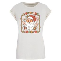 F4NT4STIC T-Shirt Stay Merry And Bright Hippie Santa in Whitesand | Gr.: 3XL