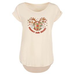 F4NT4STIC Long Cut T-Shirt Groovy Weihnachten Disco Deer in Whitesand | Gr.: L