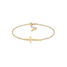 Elli Armband 925 Sterling Silber Kreuz in Gold | Gr.: 19 cm