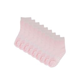 Yalion 9er Pack Antirutschsocken Halbplüsch in Rosa | Gr.: 15/16