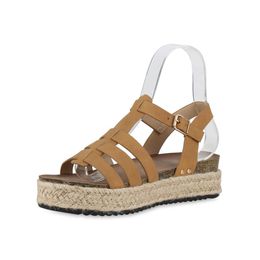 VAN HILL Plateau Sandaletten Emily in Hellbraun | Gr.: 40
