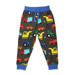 Toby tiger Jogginghose mit Fahrzeug Print in grau | Gr.: 86