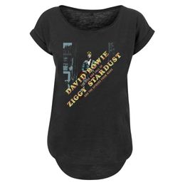 F4NT4STIC Long Cut T-Shirt David Bowie Ziggy Diagonal in schwarz | Gr.: XS