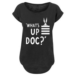 F4NT4STIC Long Cut T-Shirt Looney Tunes Bugs Bunny What's Up Doc Stripes in schwarz | Gr.: M