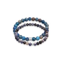 Kuzzoi Armband 925 Sterling Silber Kugel in Dunkelblau | Gr.: 23 cm