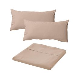Erwin Müller Erwin Müller Renforcé Sommer-Set 3-teilig Würzburg in taupe | Gr.: 180 x 280 cm