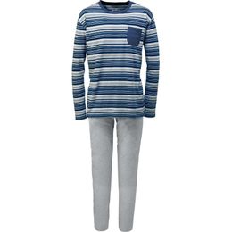 REDBEST Single-Jersey Schlafanzug in dunkelblau | Gr.: 58