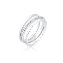 Elli Ring 925 Sterling Silber Kreuz, Wellen in Silber | Gr.: 58