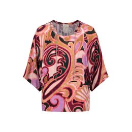 Cartoon Casual-Bluse mit Muster in Violett/Rosa | Gr.: 44