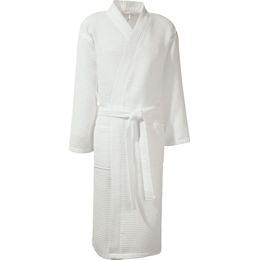 Erwin Müller Erwin Müller Piqué Unisex-Bademantel lang Hohenfels in weiß | Gr.: M