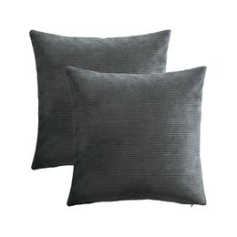 Erwin Müller Erwin Müller Cord Kissenhülle 2er-Pack Glasgow in grau | Gr.: 40 x 40 cm
