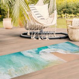 Vinylteppich - Kuss des Ozeans - Motiv t&uuml;rkis Strand Vinylmatte Meerblick K&uuml;che Badezimmer Flur