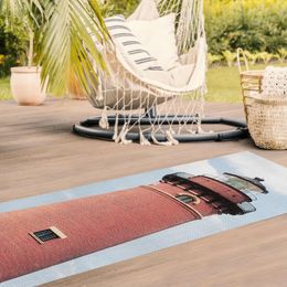 Vinylteppich - Roter Leuchtturm vor Himmelblau - Motiv rot Strand Vinylmatte Leuchtturm K&uuml;che Badezimmer Flur