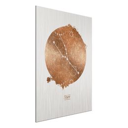 Bilderwelten Alu Dibond Outdoor Bild Spirituell gold modern wetterfest - Sternzeichen Stier Gold - Himmel Wohnzimmer Schlafzimmer