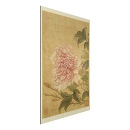 Alu Dibond Outdoor Bild - Yun Shouping - Chrysantheme - originell beige modern wetterfest Deko Wohnzimmer Schlafzimmer