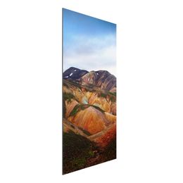 Bilderwelten Alu-Dibond Outdoor Bild Bunte Berge in Island