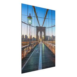 Bilderwelten Alu-Dibond Outdoor Bild Morgenblick von der Brooklyn Bridge