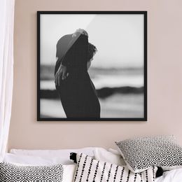 Bilderwelten Bild mit Rahmen Stretching am Strand