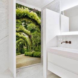Bilderwelten Duschr&uuml;ckwand Weg durch den botanischen Garten von Singapur