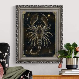 Bilderwelten Leinwandbild mit Barockrahmen Skorpion Sternzeichen II
