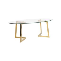 Beliani Couchtisch FRESNO in Transparent/Gold - (W) 60 x (H) 45 x (L) 120 cm | Gr.: onesize