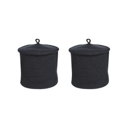 Beliani 2er-Set Korb SILOPI in Schwarz | Gr.: onesize