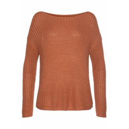 Lascana Rundhalspullover in rostorange | Gr.: 36-38