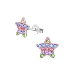 schmuck23 Ohrringe 925 Silber Stern in Bunt | Gr.: onesize
