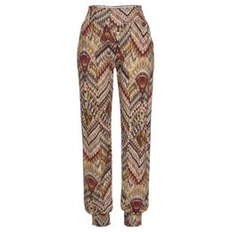 Lascana Jerseyhose in braun-bedruckt | Gr.: 34