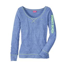 Venice Beach Langarmshirt in blau-meliert | Gr.: 36-38