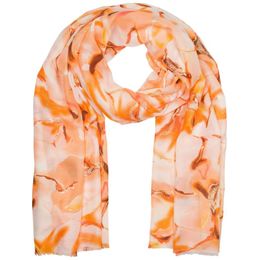 styleBREAKER Schal mit Marmor Muster in Orange | Gr.: onesize
